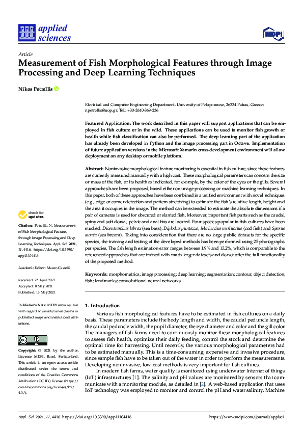 (PDF) Measurement of Fish Morphological Features through Image ...