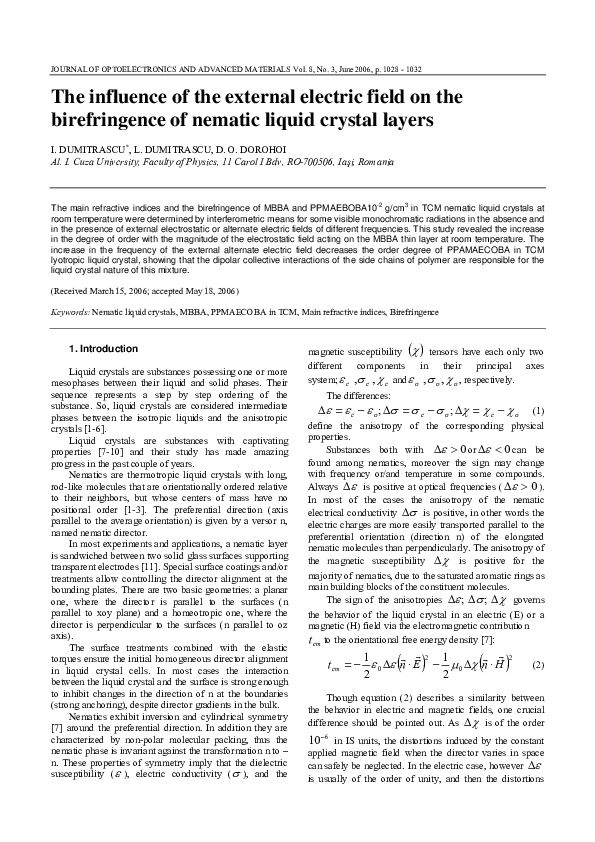 (PDF) The influence of the external electric field on the birefringence ...