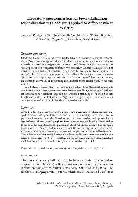 (PDF) Laboratory intercomparison for biocrystallization ...