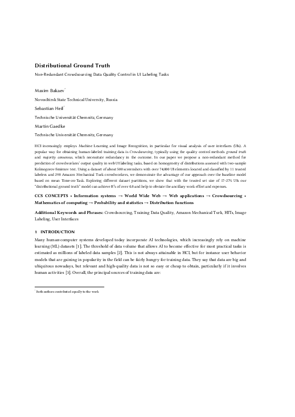 (PDF) Distributional Ground Truth: Non-Redundant Crowdsourcing Data Quality Control in UI ...