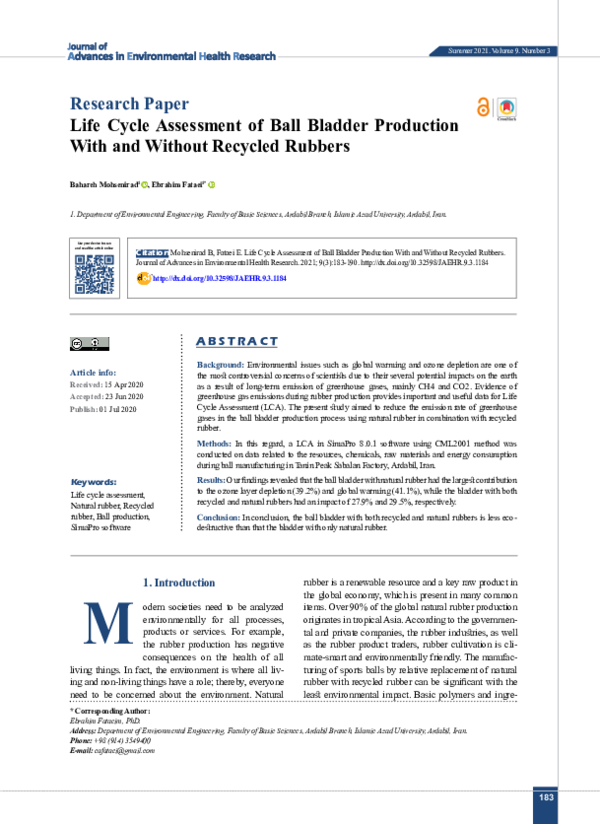 (PDF) Research Paper Life Cycle Assessment of Ball Bladder Production ...