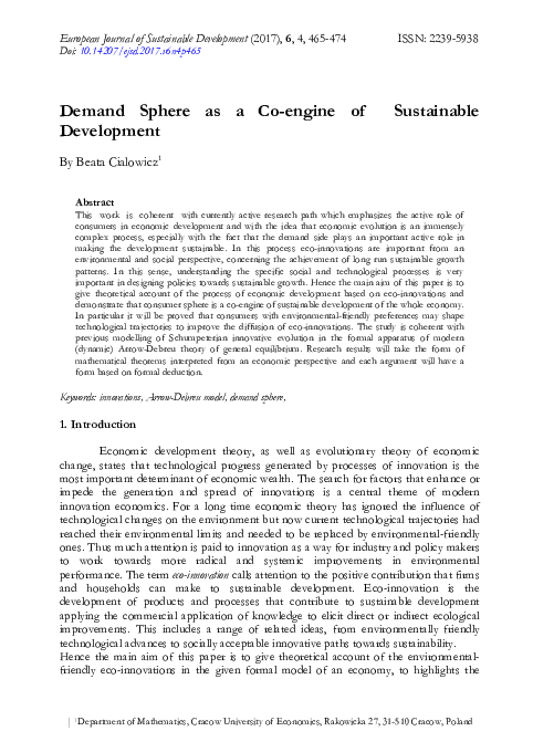 (PDF) Demand Sphere as a Co-Engine of Sustainable Development