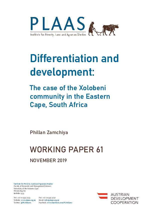 (PDF) The case of the Xolobeni community in the Eastern Cape, South Africa