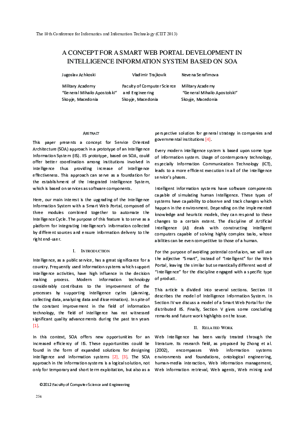 (PDF) A Concept for a Smart Web Portal Development in Intelligence ...