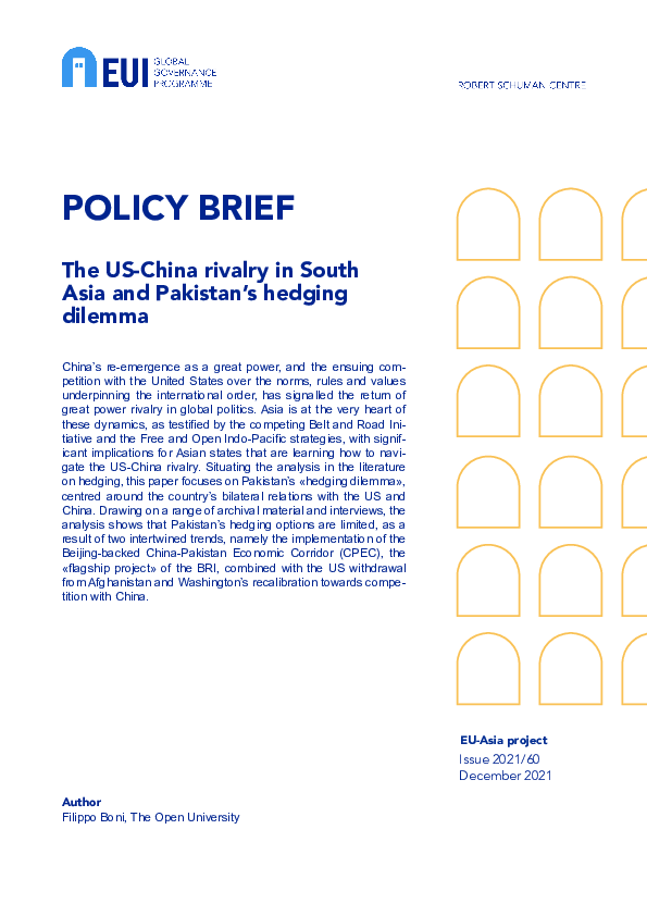 (PDF) The US-China rivalry in South Asia and Pakistan’s hedging dilemma