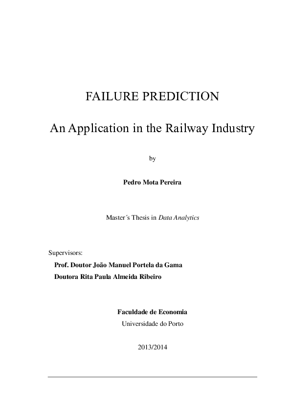 (PDF) Failure Prediction – An Application in the Railway Industry