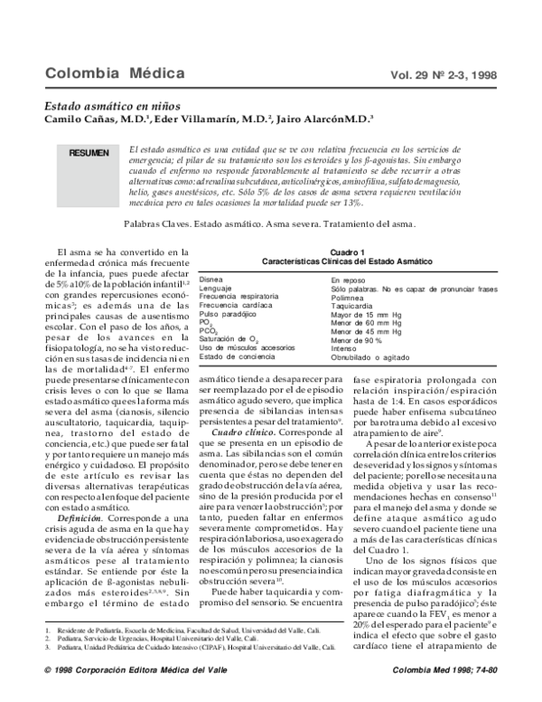 (PDF) Estado asmático en niños | jairo alarcon - Academia.edu