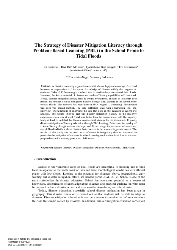 (PDF) The Strategy of Disaster Mitigation Literacy through Problem ...