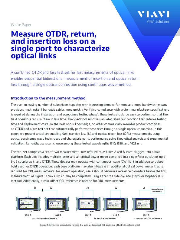 (PDF) Measure OTDR , return , and insertion loss on a single port to ...