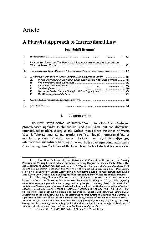 (PDF) A Pluralist Approach to International Law