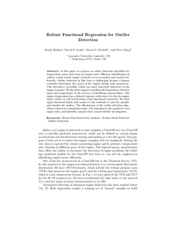 (PDF) Robust Functional Regression for Outlier Detection