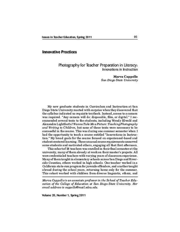 (PDF) Photography for Teacher Preparation in Literacy: Innovations in ...