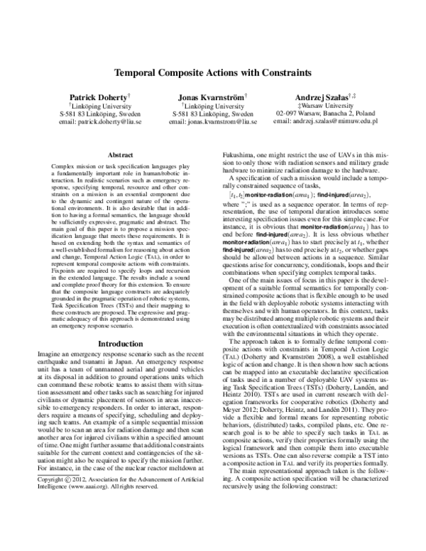 (PDF) Temporal Composite Actions with Constraints