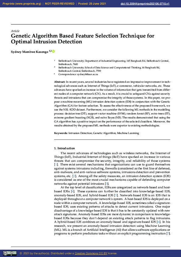 (PDF) Genetic Algorithm Based Feature Selection Technique for Optimal ... (PDF) Genetic Algorithm Based Feature Selection Technique for Optimal ...