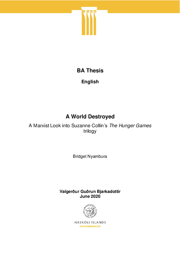 (PDF) A World Destroyed: A Marxist Look into Suzanne Collin’s The ...