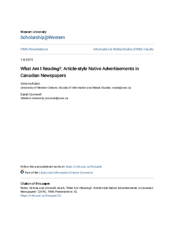 (PDF) What Am I Reading?: Article-style Native Advertisements in ...
