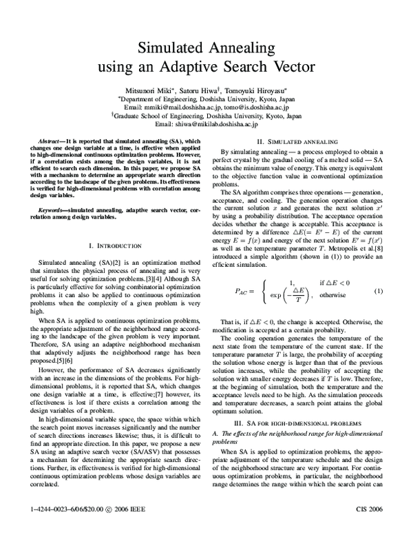 (PDF) Simulated Annealing using an Adaptive Search Vector | Suhaib Hiwa - Academia.edu