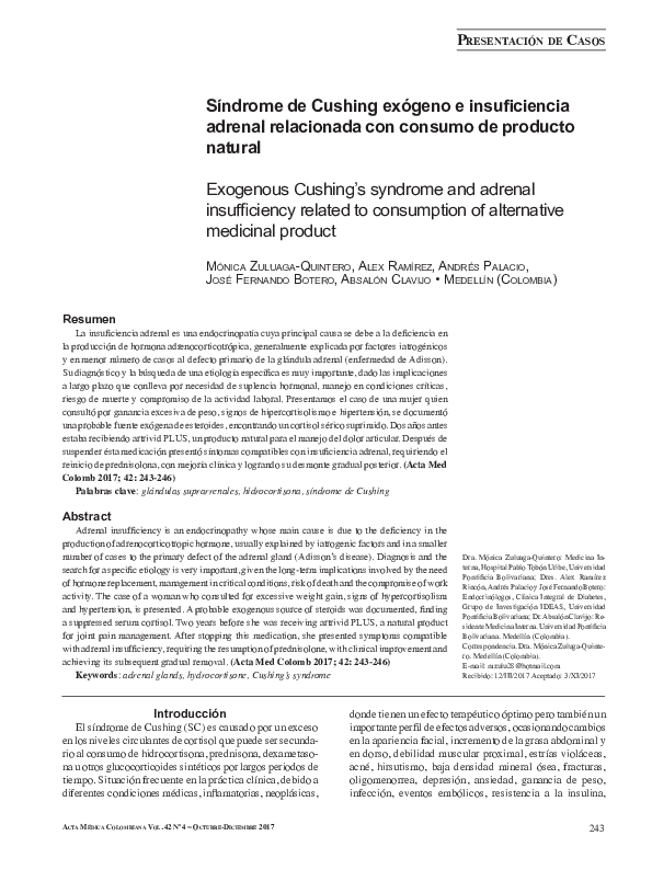 (PDF) Exogenous Cushing's syndrome and adrenal insufficiency related to ...