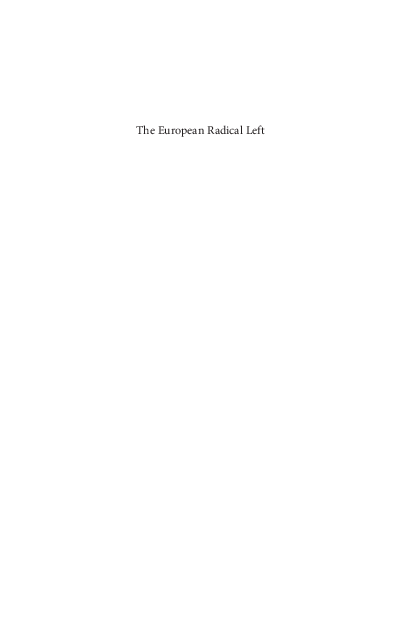 (PDF) The European Radical Left: Movements and Parties since the 1960s ...