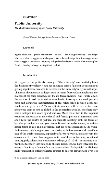 (PDF) Public University: The Political Economy of the Public University ...