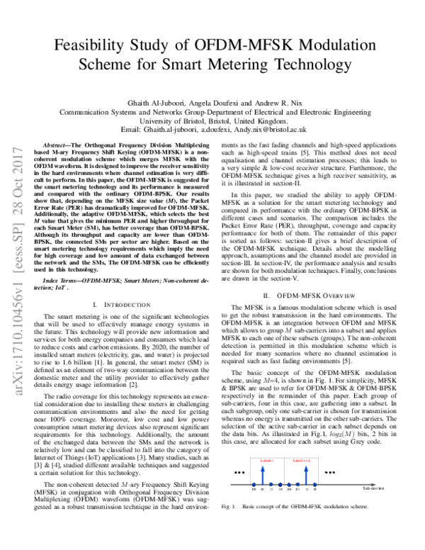 (PDF) Feasibility study of OFDM-MFSK modulation scheme for smart ...