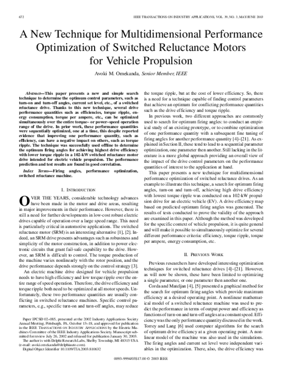Pdf A New Technique For Multidimensional Performance Optimization Of
