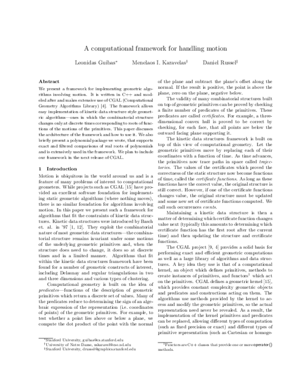 (PDF) A computational framework for handling motion