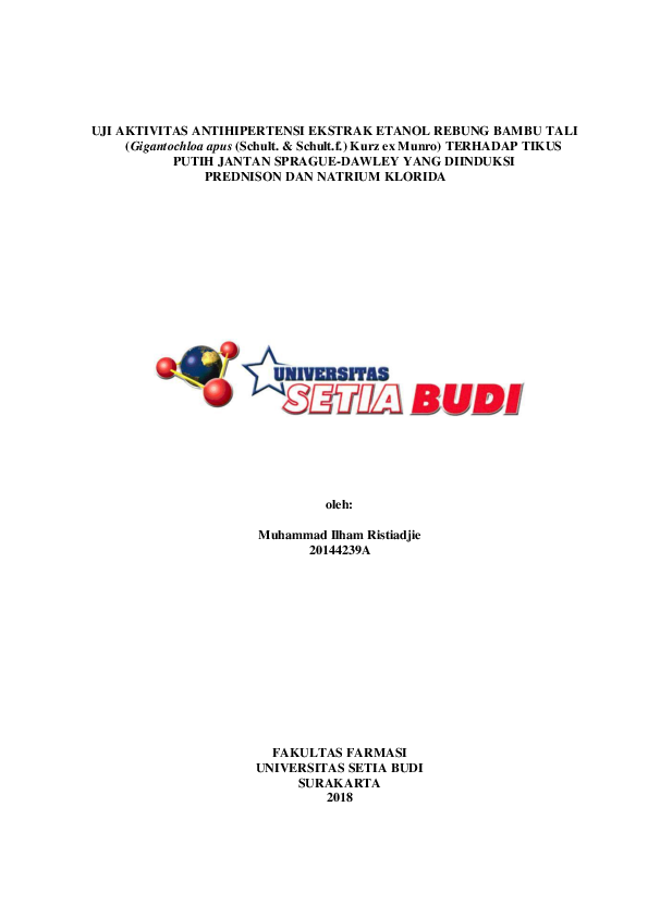 (PDF) UJI AKTIVITAS ANTIHIPERTENSI EKSTRAK ETANOL REBUNG BAMBU TALI ...
