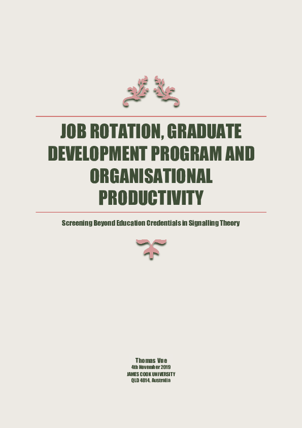 (PDF) JOB ROTATION, GRADUATE DEVELOPMENT PROGRAM AND ORGANISATIONAL ...