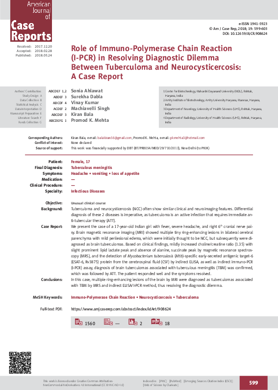 (PDF) Role of Immuno-Polymerase Chain Reaction (I-PCR) in Resolving Diagnostic Dilemma Between ...
