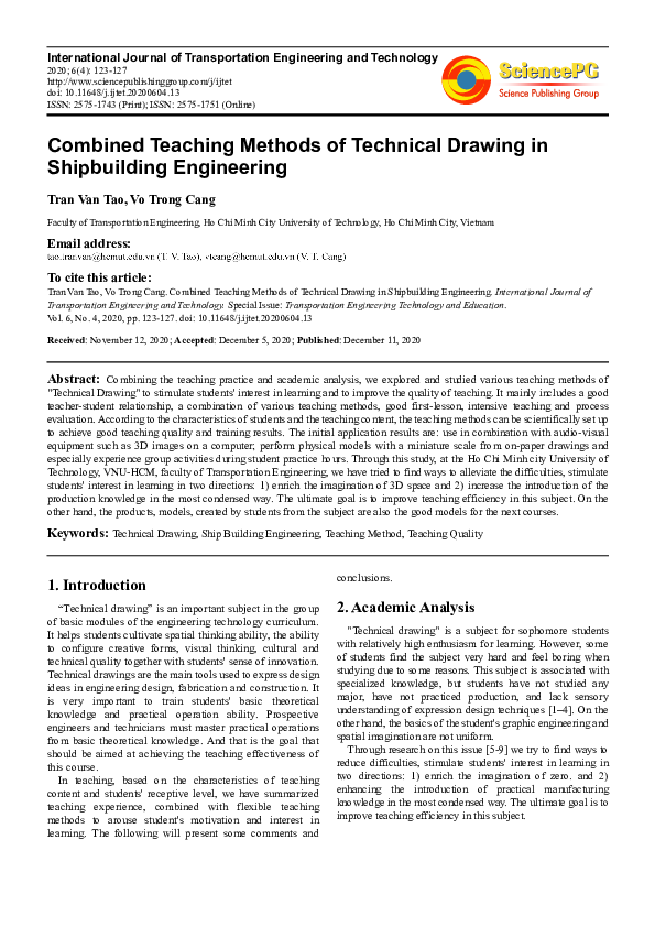 (PDF) Combined Teaching Methods of Technical Drawing in Shipbuilding ...