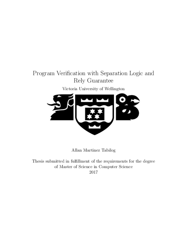 Pdf Program Verification With Separation Logic And Rely Guarantee