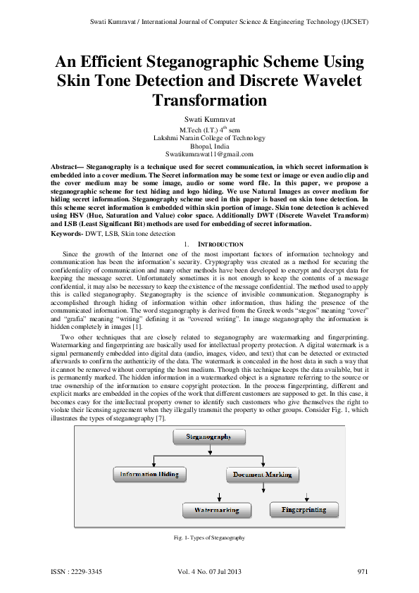 (PDF) An Efficient Steganographic Scheme Using Skin Tone Detection and ...