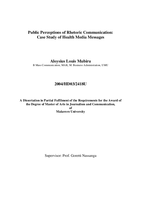 (PDF) Public perceptions of rhetoric communication: Case study of ...