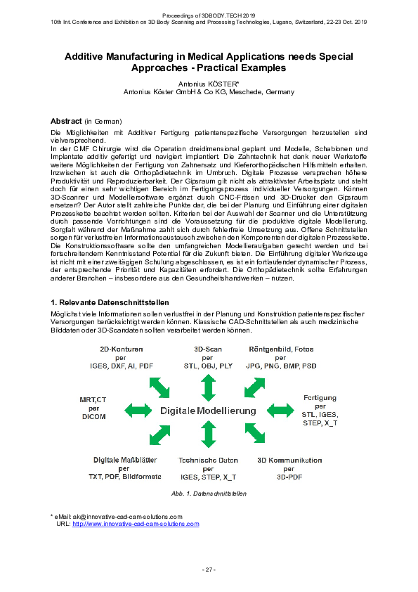 (PDF) Additive Manufacturing in Medical Applications needs Special ...