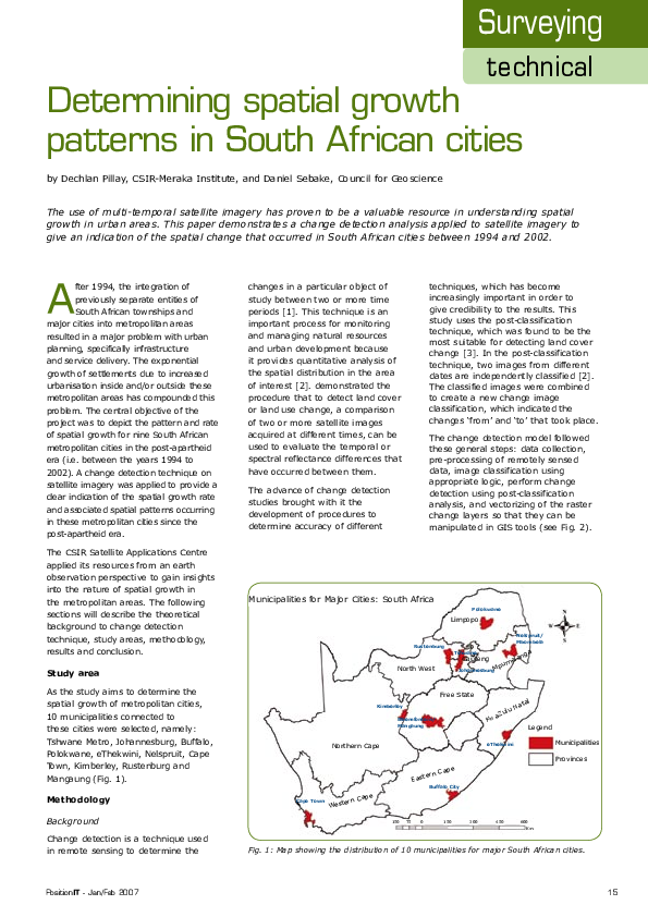 (PDF) Determining spatial growth patterns in South African cities