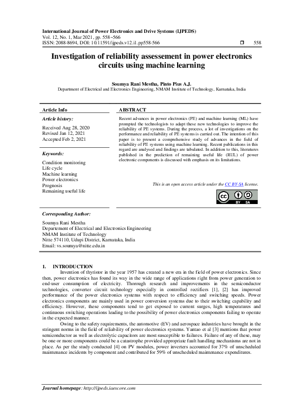 (PDF) Investigation of reliability assessement in power electronics ...