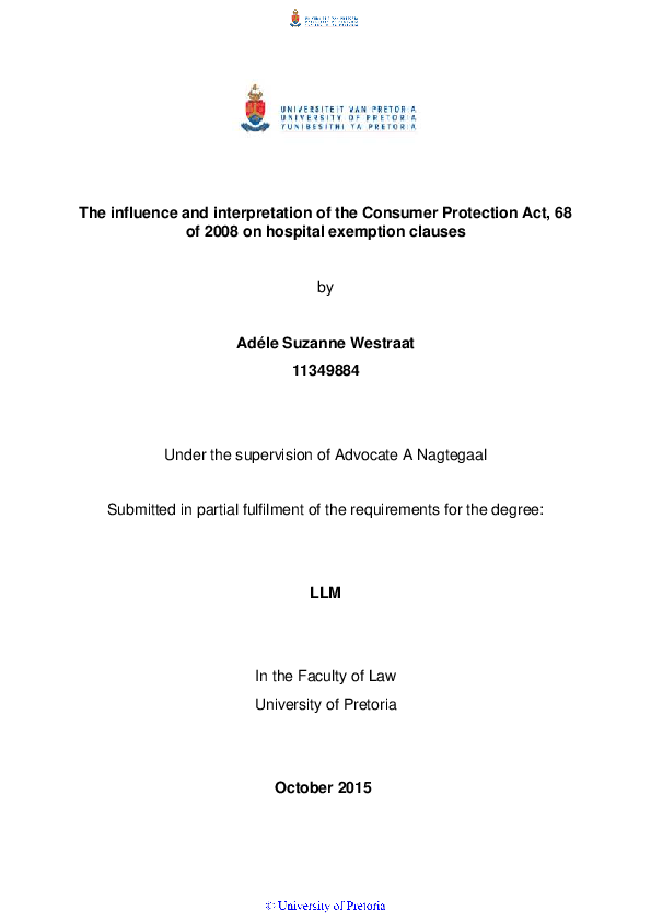 (PDF) The influence and interpretation of the Consumer Protection Act ...