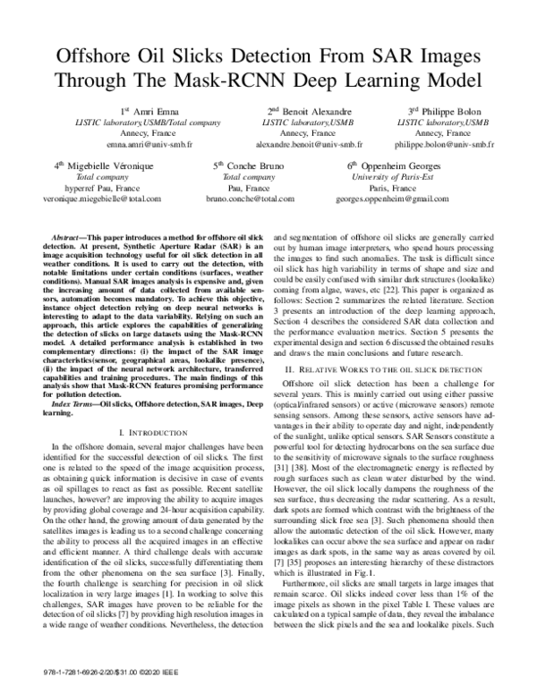 (PDF) Offshore Oil Slicks Detection From SAR Images Through The Mask ...