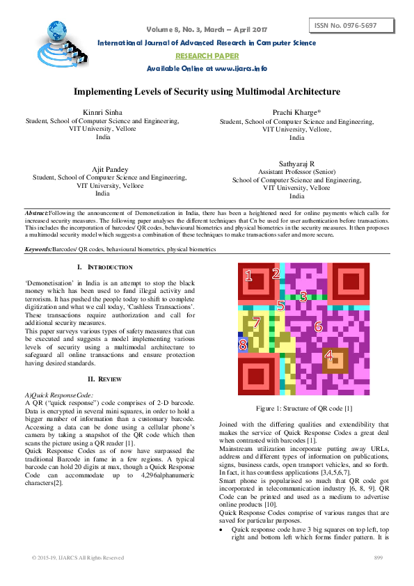 (PDF) Implementing Levels of Security using Multimodal Architecture