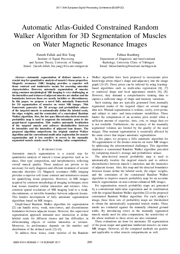 Pdf Automatic Atlas Guided Constrained Random Walker Algorithm For 3d