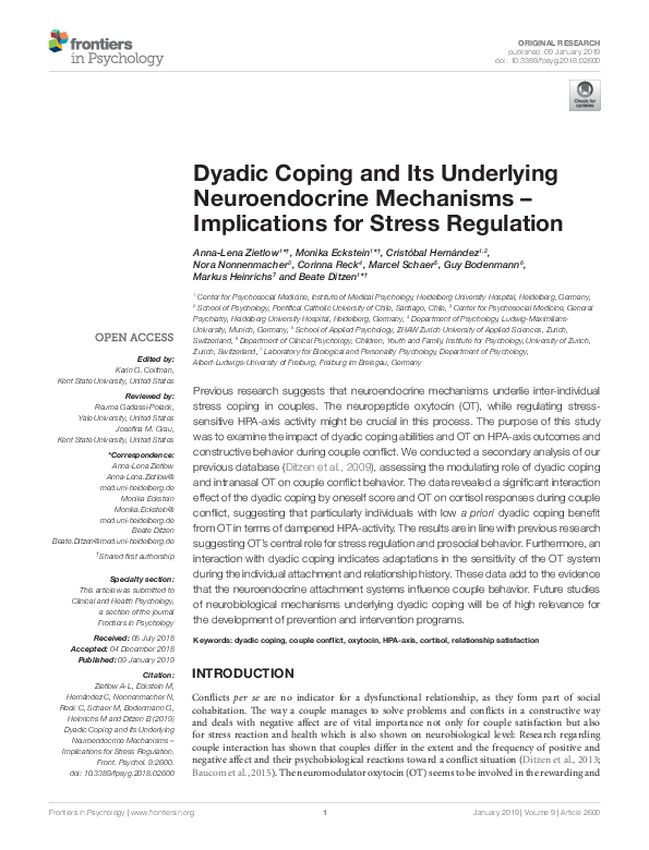 (PDF) Dyadic Coping and Its Underlying Neuroendocrine Mechanisms ...