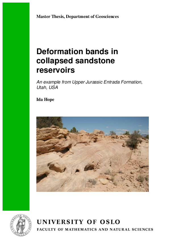 (PDF) Deformation bands in collapsed sandstone reservoirs, An example ...