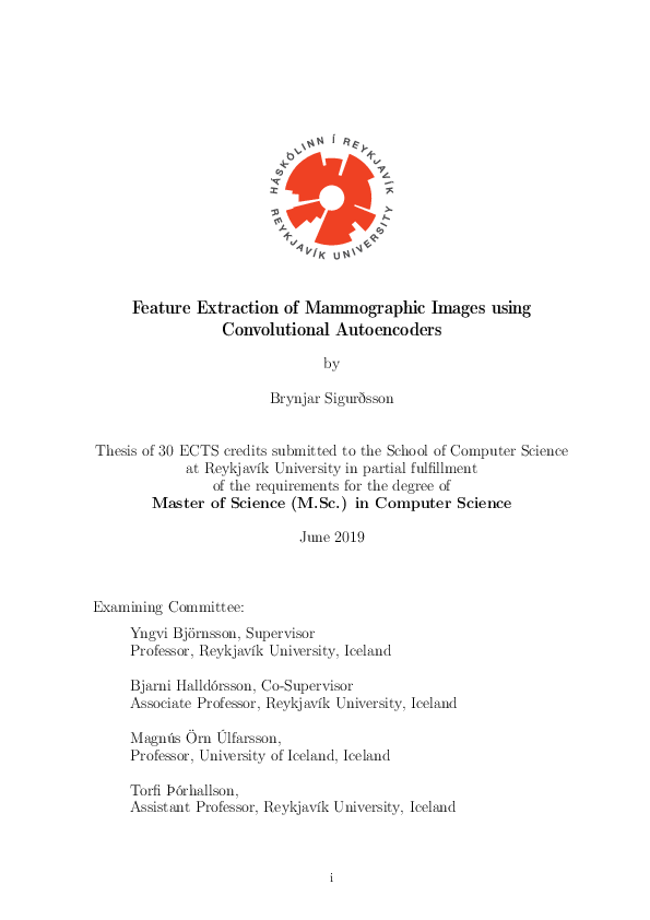 Pdf Feature Extraction Of Mammographic Images Using Convolutional Autoencoders