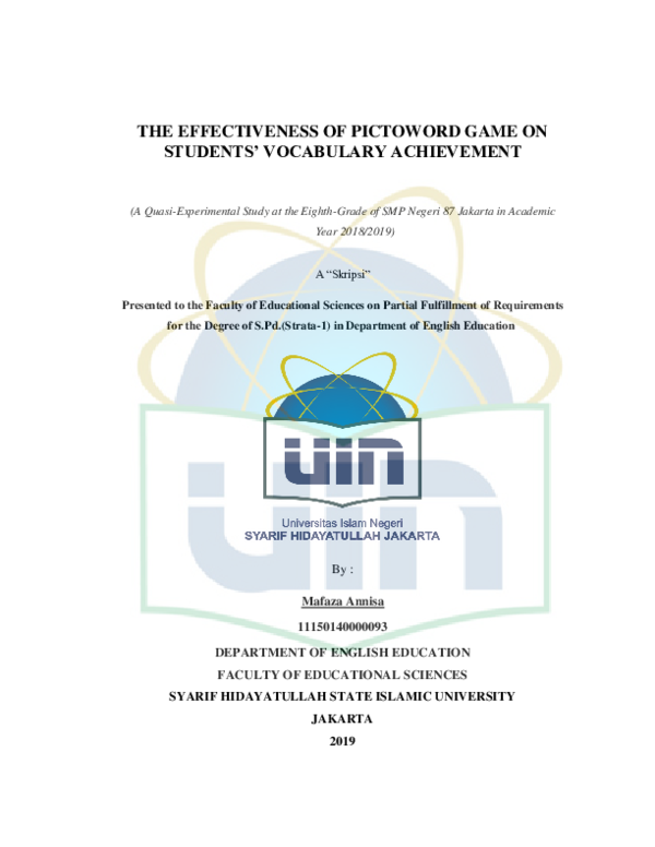 (PDF) The effectiveness of pictoword game on students’ vocabulary ...