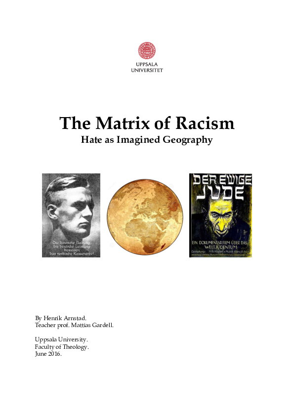 (PDF) The Matrix of Racism Hate as Imagined Geography