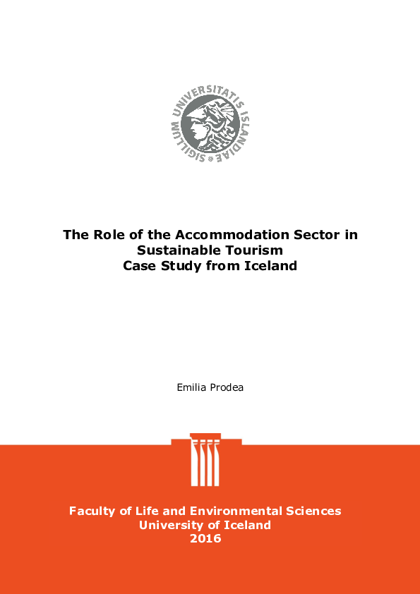 (PDF) The role of the accommodation sector in sustainable tourism: Case ...