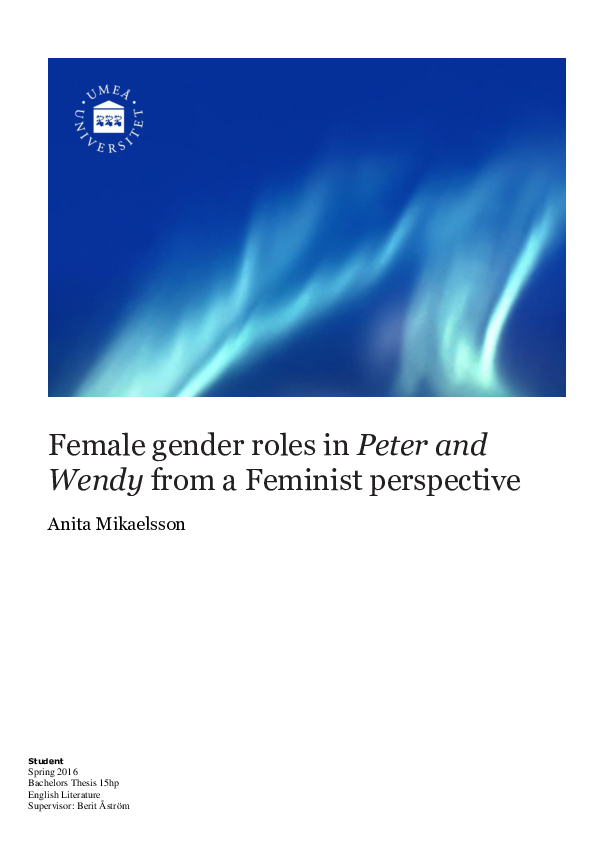 (PDF) Female gender roles in Peter and Wendy from a Feminist perspective