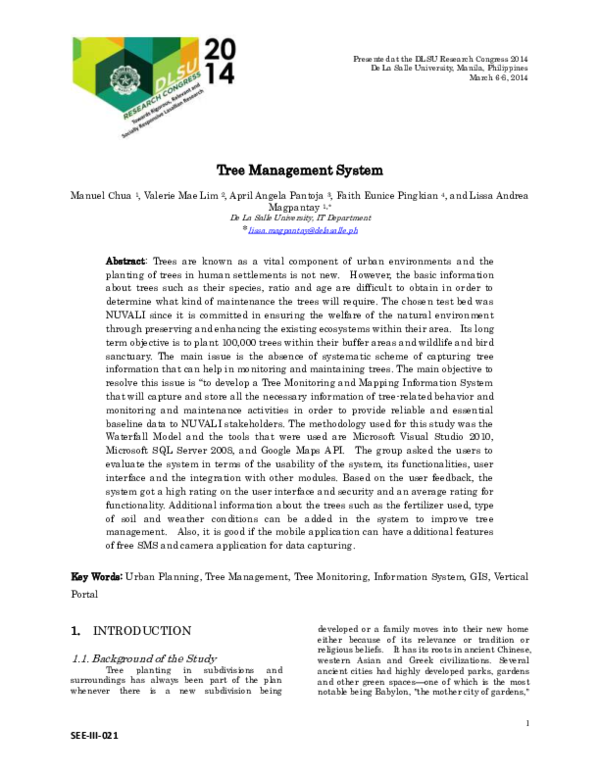 (PDF) Tree Management System