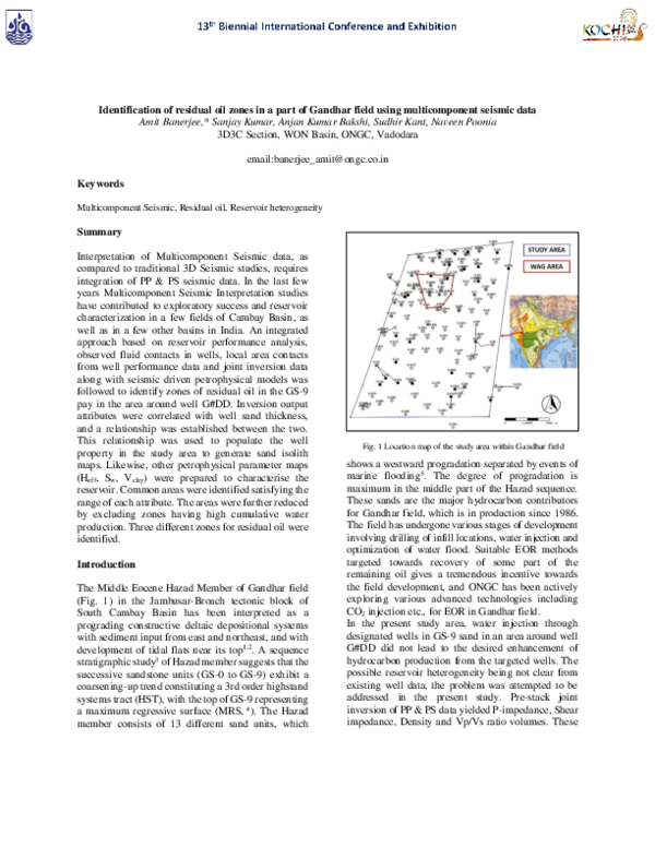 (PDF) Identification of residual oil zones in a part of Gandhar field ...